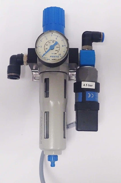 Festo Lfr D 5m Mini Valve W Pressure Gauge And Pev 1 4a Sw27 B Od