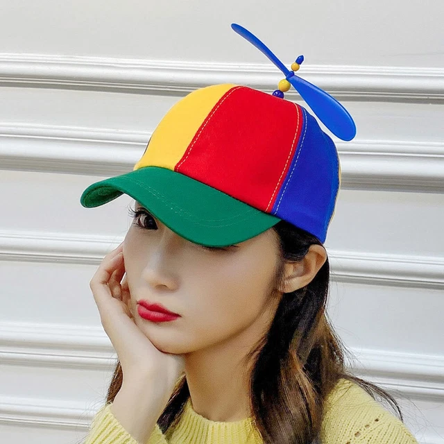 RAINBOW PROPELLER HAT Tweedle Dee Dum Pride Fancy Dress Nerd Helicopter ...
