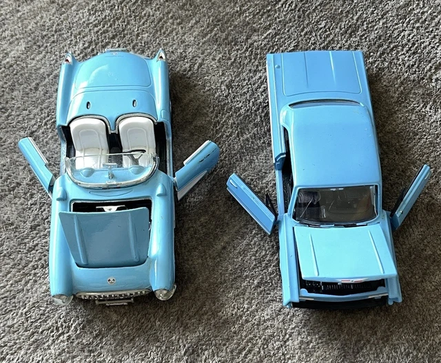 1957 CHEVROLET CORVETTE & 1963 Chevrolet Impala SS 1:24 Baby Blue ...
