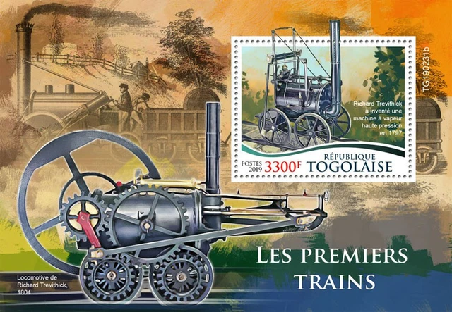 TOGO 2019 MNH Rail Stamps First Trains Richard Trevithick Locomotives ...