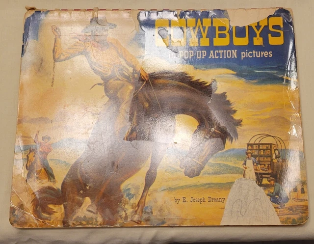 VINTAGE 1951 Cowboys in Pop-Up Action Pictures Book by E Joseph Dreany ...