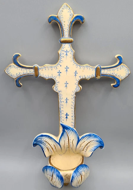 GRAND BENITIER AUX Fleurs De Lys Gustave Asch Tours Holy Water Font ...