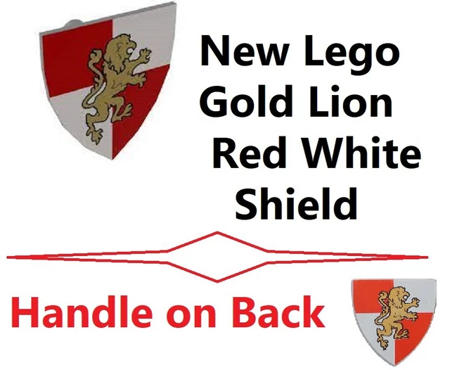 LEGO GOLD LION Shield Red White Minifigure Weapon Kingdoms Castle ...