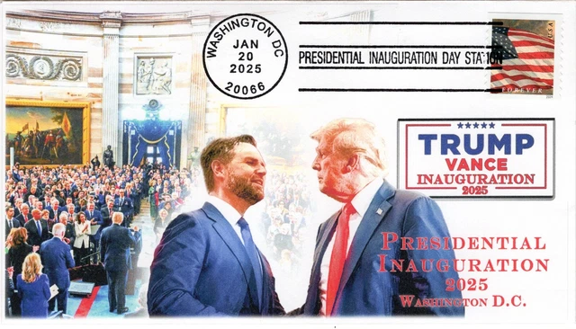 25-004, 2025, DONALD Trump Inauguration, Event Cover, 4 Bar Postmark ...