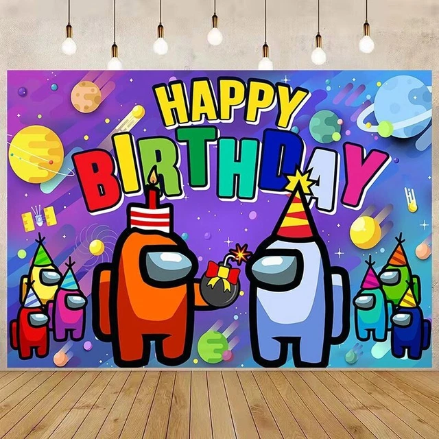 AMONG US BIRTHDAY Party Backdrop Banner Gamers Photography Background ...