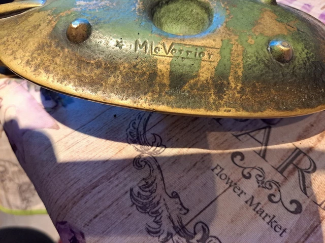 VINTAGE BOUGEOIR A MAIN EN BRONZE Max LE VERRIER à Décor de Palmettes ...