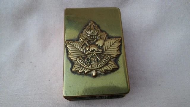 VINTAGE VERY RARE Ww1 Brass Trench Art Matchbox Cover,1St Canadian ...