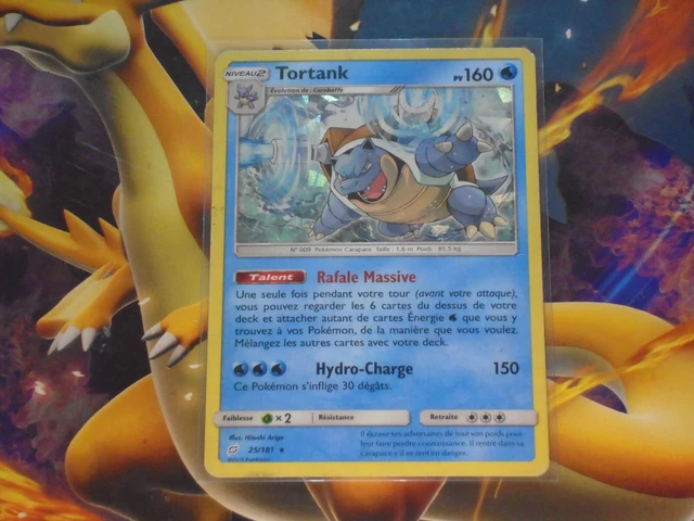 CARTE POKEMON TORTANK HOLO 25/181 bloc Soleil et lune 09 duo de choc fr ...