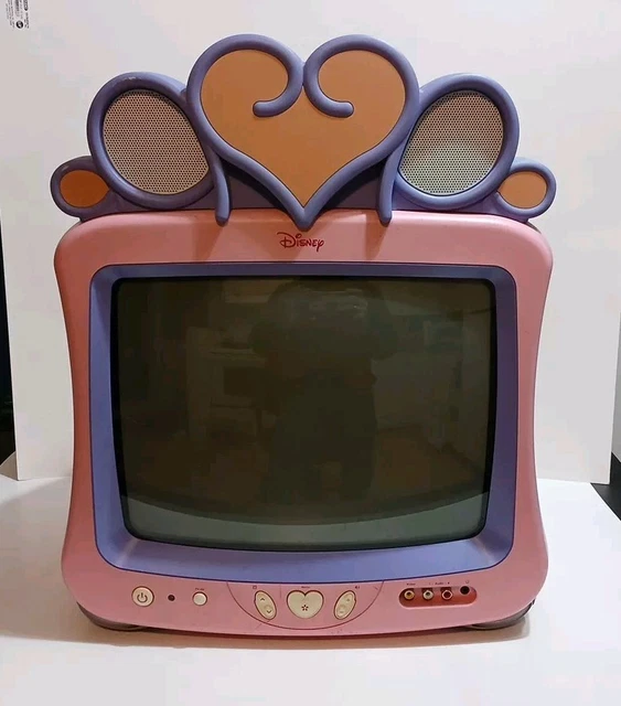 DISNEY PRINCESS PINK 13" CRT Color TV No Remote Retro Gaming Tested ...