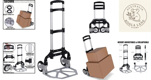 440 LBS FOLDABLE Push Cart Dolly: Heavy-Duty 360° Swivel Hand Truck in ...