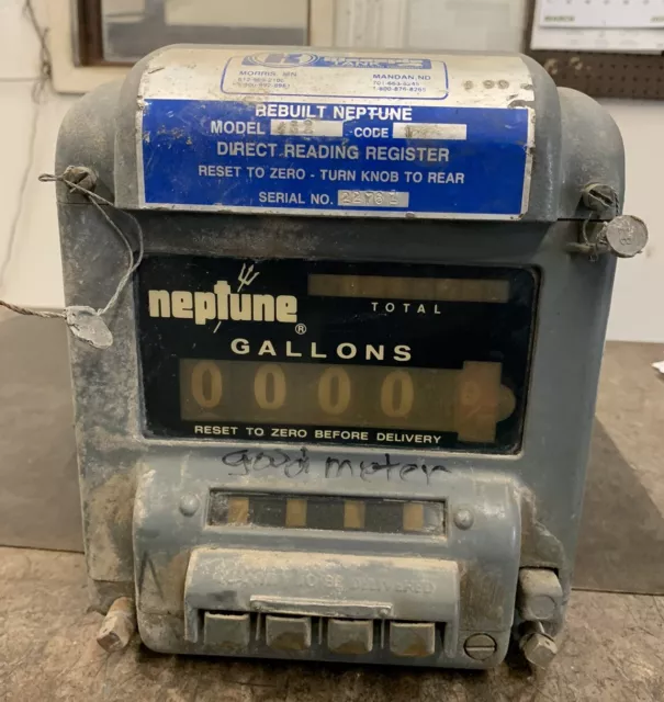 VINTAGE NEPTUNE MODEL 452 Direct Reading Register Fuel Gas Oil Flow ...