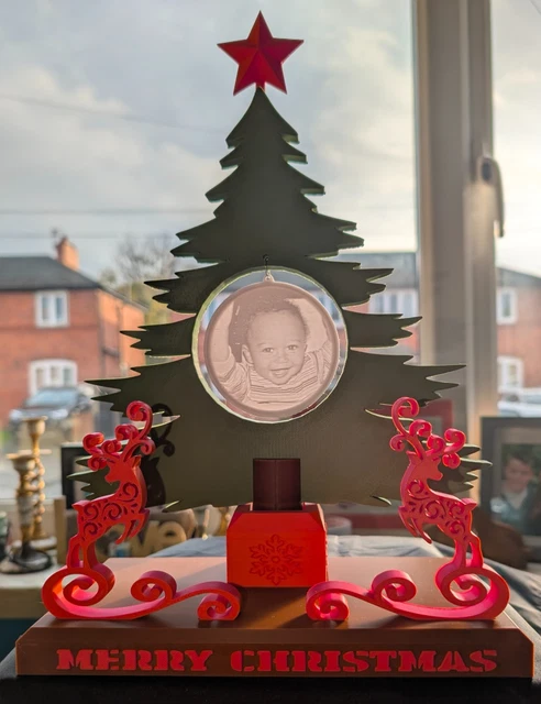 PERSONALISED LITHOPHANE CHRISTMAS Tree with Colour LED Backlight £21.50 ...