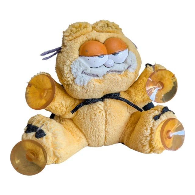 VINTAGE GARFIELD Stuck on You Soft Plush Toy Car Window Suction Pads ...