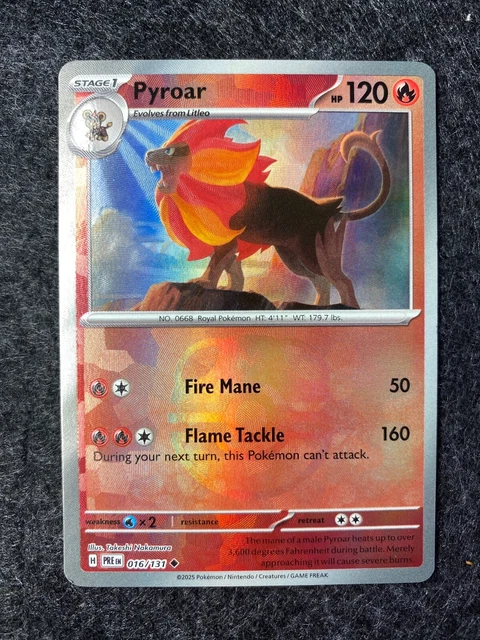 POKEMON PRISMATIC EVOLUTIONS Pyroar 016/131 | Master Ball Pattern ...