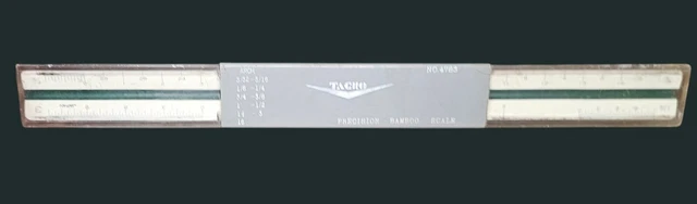 TACRO 10-4783 PRECISION Bamboo Scale 3 Sided Ruler With Plastic Case ...