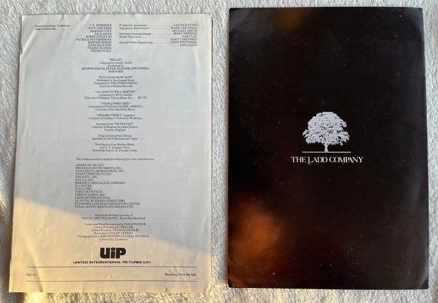 BLADE RUNNER & E.T the extra terrestrial premier cast credits books ...