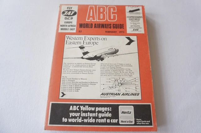 FEB 1973 ABC World Airways Guide Book Aviation Timetable UTA BOAC Pan ...