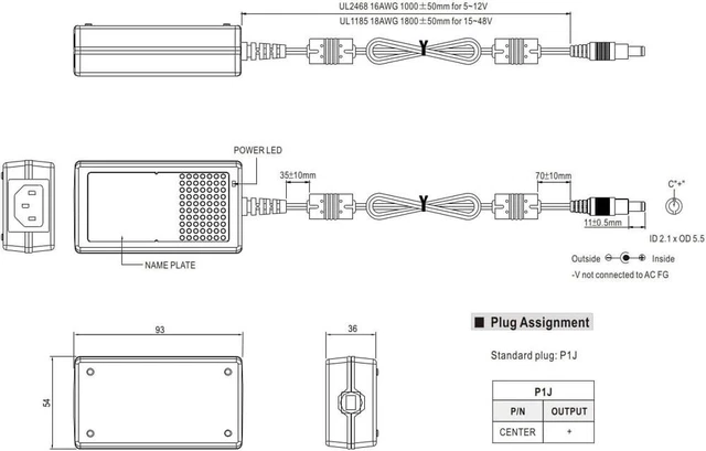 9V POWER SUPPLY, AC to DC Adapter, 23W 2.55A, 2.1mm Plug - 9V $84.98 ...