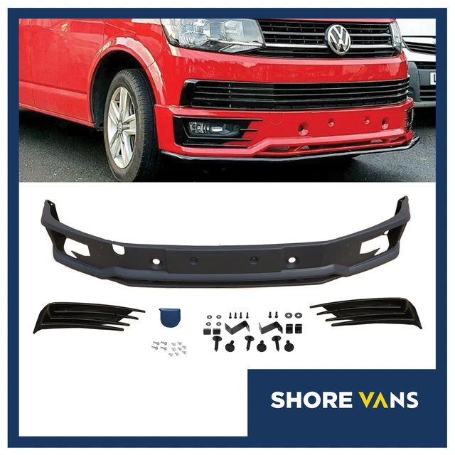 VW T6 FRONT SPOILER Sportline Front Bumper Splitter PU Plastic **SALE ...