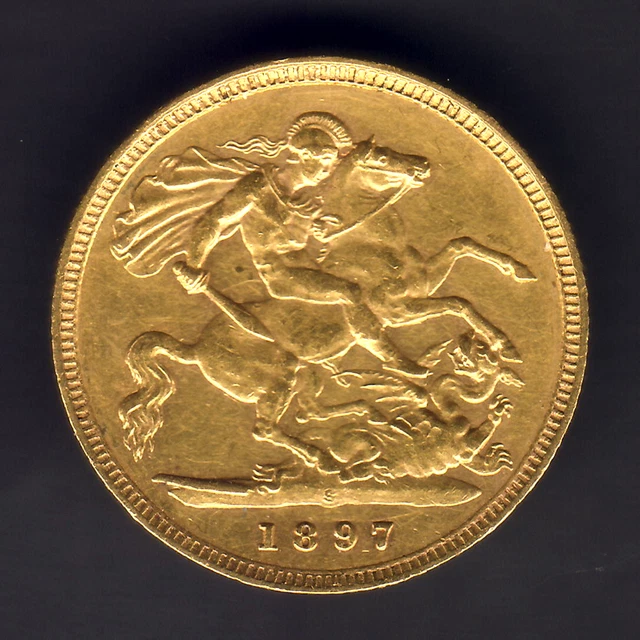 AUSTRALIA. 1897 SYDNEY - Half Sovereign.. Much Lustre.. gVF/aEF $760.00 ...