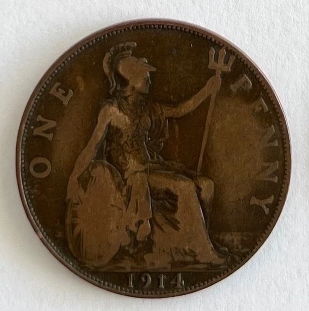 PIÈCE ONE PENNY 1914 - bronze - Roi Georges V - TB EUR 3,70 - PicClick FR