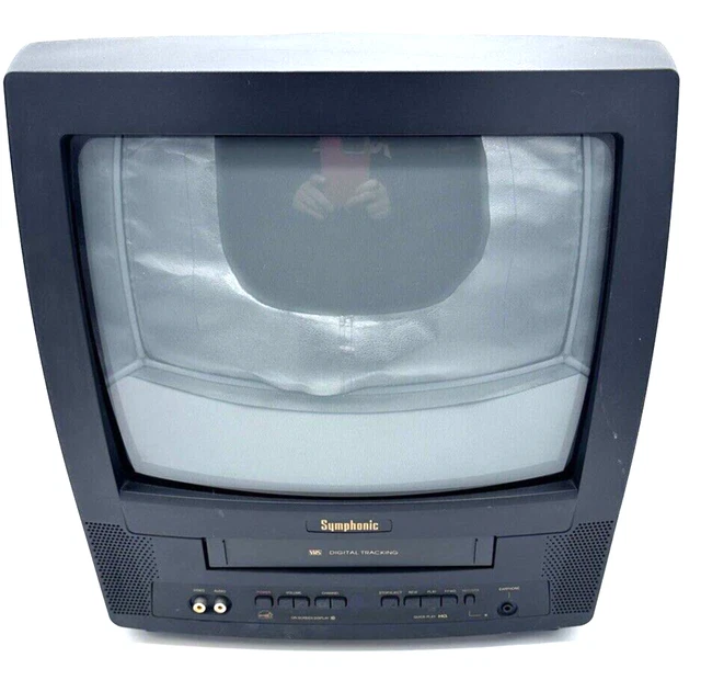 SYMPHONIC 13& CRT TV VCR Combo VHS Player Gaming SC313C Tested Works ...