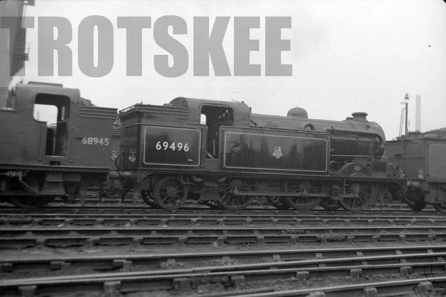 LARGER NEGATIVE BR British Railways Steam Loco 69496 Class N2 1952 ...
