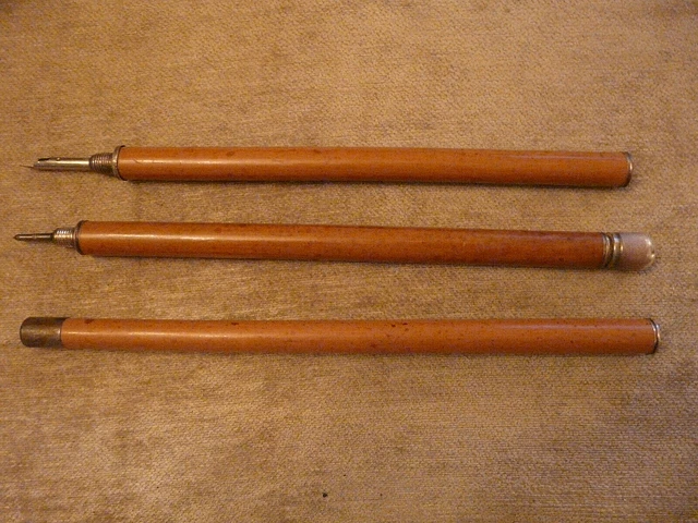 CANNE SYSTEME DE SCRIBE-PORTE MINE-ENCRIER-PORTE PLUME-BOIS MACASAR-XIXé-A VOIR! EUR 238,00 ...