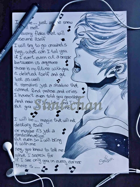 DISEGNO PERSONAGGIO ANIME E Manga Given Mafuyu Satou Grandezza Foglio ...