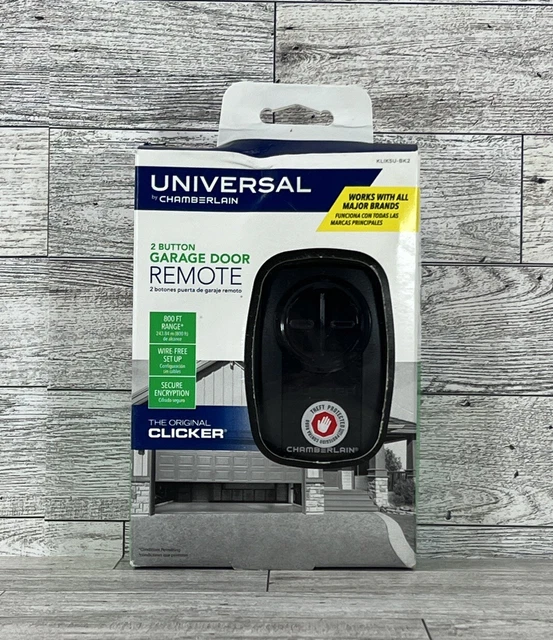 CHAMBERLAIN KLIK3U-BK CLICKER Universal 2-Button Garage Door Opener New ...