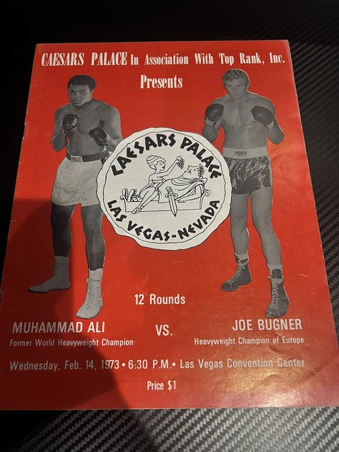 1973 MUHAMMAD ALI vs. Joe Bugner I 1 On-Site Fight Boxing Program £125. ...