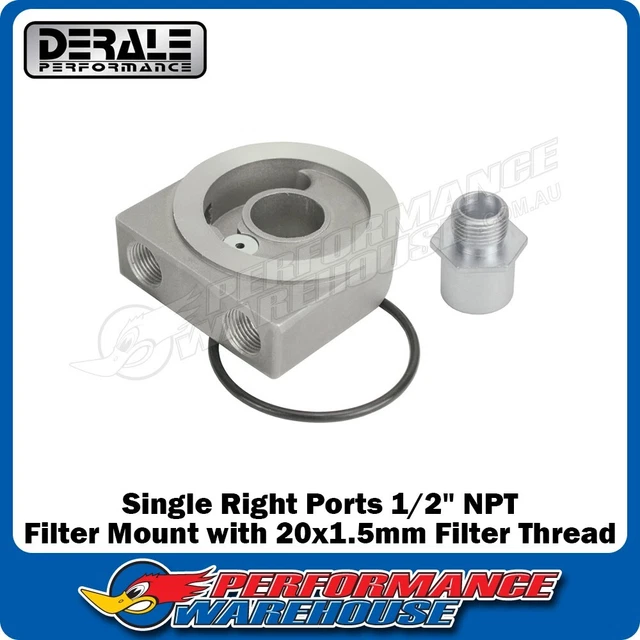 DERALE LOW PROFILE Pressure Relief Sandwich Adapter, 3/8" NPT, 20x1.5mm ...