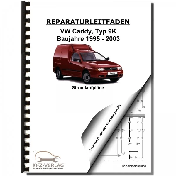 VW CADDY, TYPE 9K (95-03) schéma, schéma électrique, plans EUR 50,90 ...