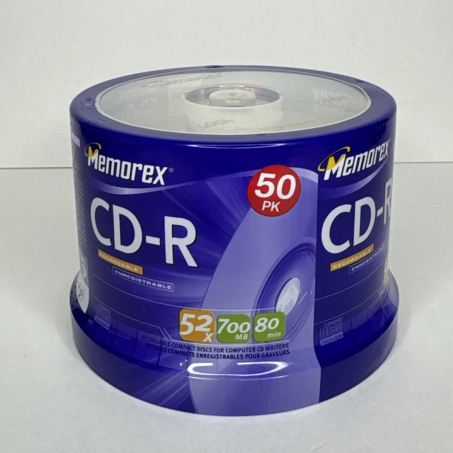 MEMOREX MUSIC CD-R 50 PK pack Spindle 52X 700MB 80min Blank CD BRAND ...