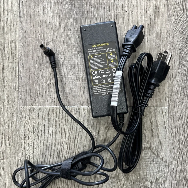 AC ADAPTER MODEL DL90190400 Input 100-240V-50/60Hz 1.6A Output 19V-4A ...