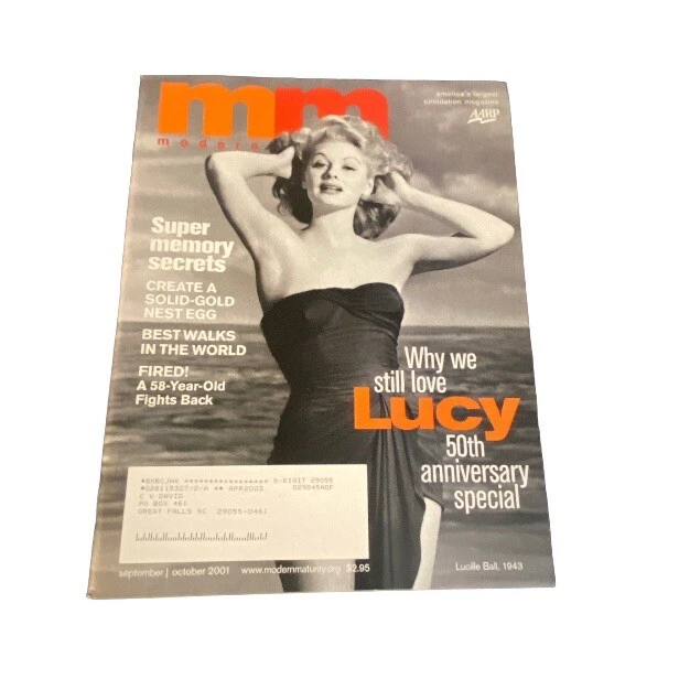 MODERN MATURITY LUCILLE Ball 50th Anniversary Lucy Special Sept 2001 ...