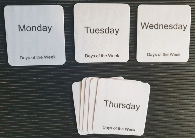 DAYS OF THE Week Flashcards - EYFS KS1 KS2 Dyslexia Autism ADHD SEN ESL ...