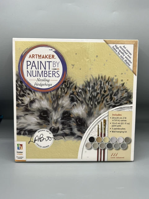 ART MAKER PAINT by Numbers Nestling Hedgehogs Painting Set Art/Craft ...