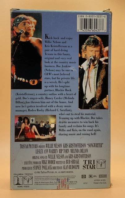 SONGWRITER VHS 1984, 1995 Willie Nelson Kris Kristofferson **Buy 2 Get ...