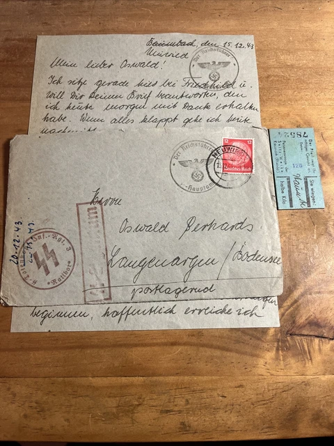 RARE WW2 GERMAN Feldpost Letter from Soldier or family Luftwaffe I $9. ...