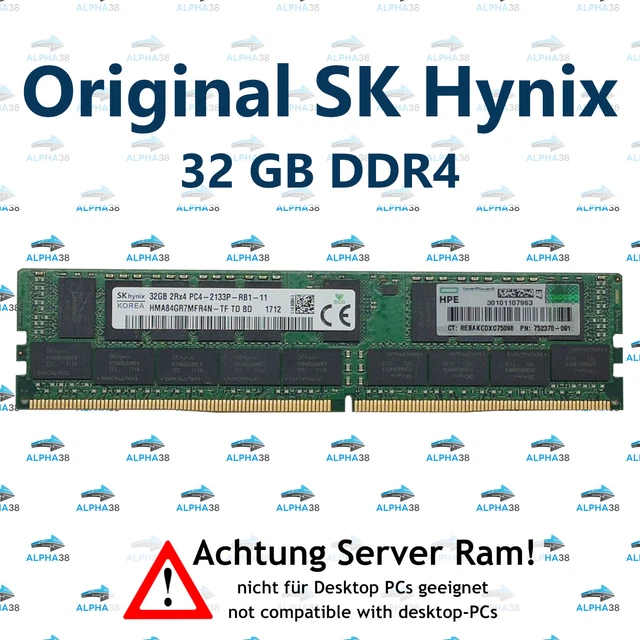 32 GB RDIMM ECC Reg DDR4-2133 Supermicro F628R3-RTBPTN + Server RAM $71 ...
