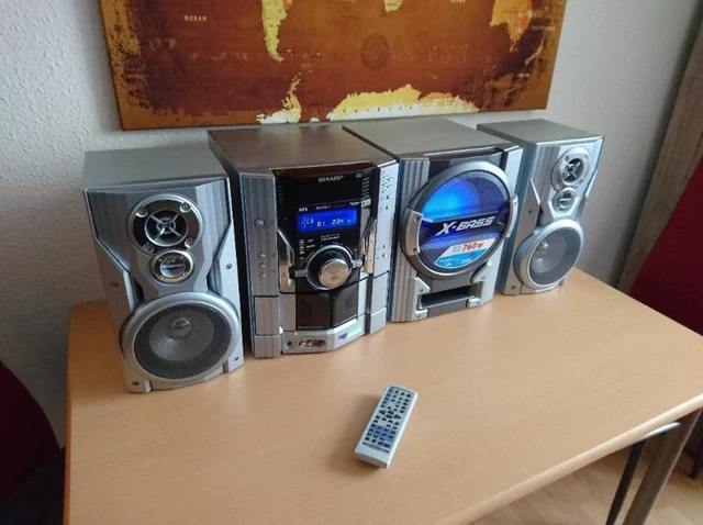SHARP 2.1 MINI Hifi System CD-SW200H 5-fach CD MP3 Radio 200W EUR 100 ...