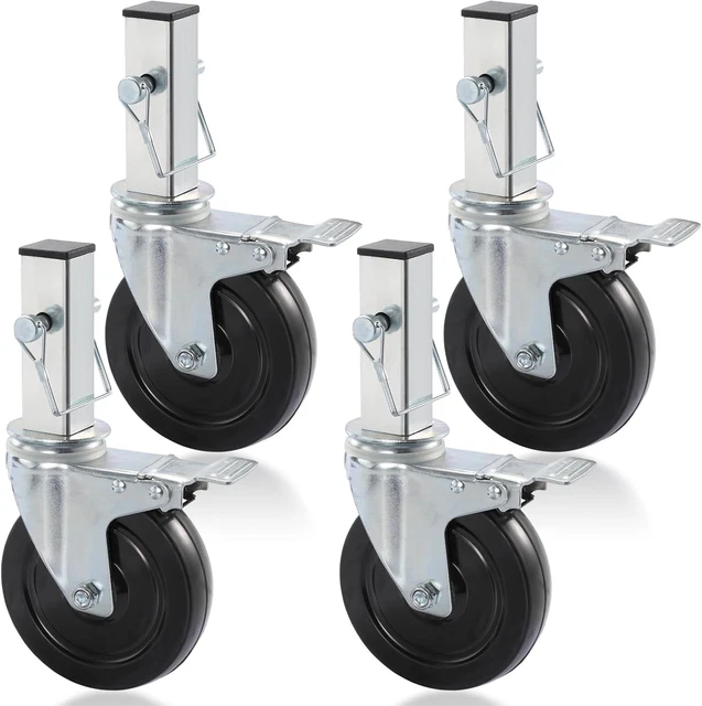 5 INCH SCAFFOLDING Wheels 1-1/4" Square Stem Scaffolding Casters Wheels ...