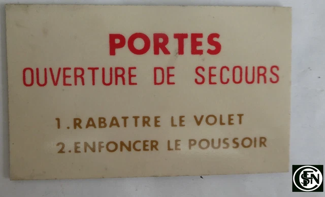 ANCIENNE PLAQUE SIGNALÉTIQUE train « Ouverture porte » des Chemins de Fer EUR 14,99 - PicClick FR