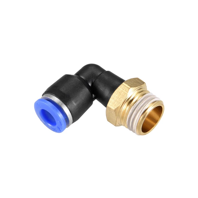 EMPUJE NEUMÁTICO CONEXIÓN Tubo Montaje Macho Codo 6mm Tubo OD x G1/4" Rosca Azul EUR 8,28 ...