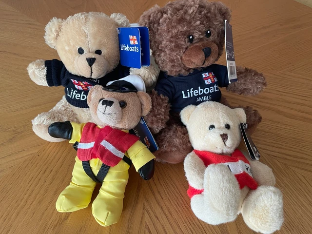 X4 RNLI TEDDY BEARS ROYAL NATIONAL LIFEBOAT INSTITUTION TEDDY BEARS ...