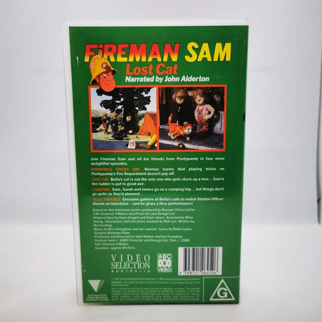 FIREMAN SAM LOST Cat VHS (Pal ABC Video Tape 1991) Kids Vintage Good ...
