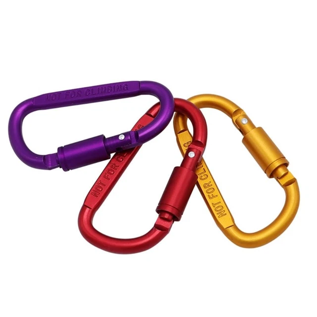 OUTDOOR D-RING LOCKING Carabiner D-Ring Keychain Clip Climbing ...