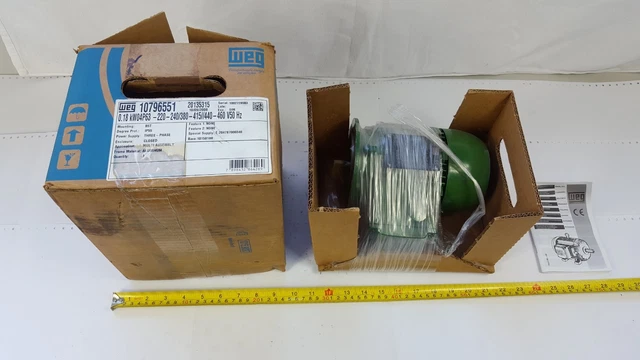 WEG ELECTRIC MOTOR 0.18kW 4P 63 3ph 220-240/380-415//440-460V 50Hz B5T ...