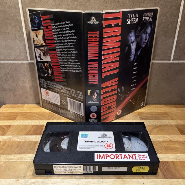 TERMINAL VELOCITY FILM VHS CHARLIE SHEEN Big Box Ex Rental VGC £4.99 ...